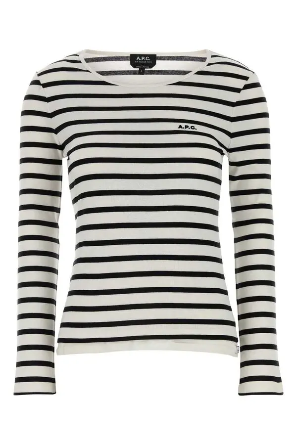 A.p.c. Striped Long Sleeve T-shirt - White