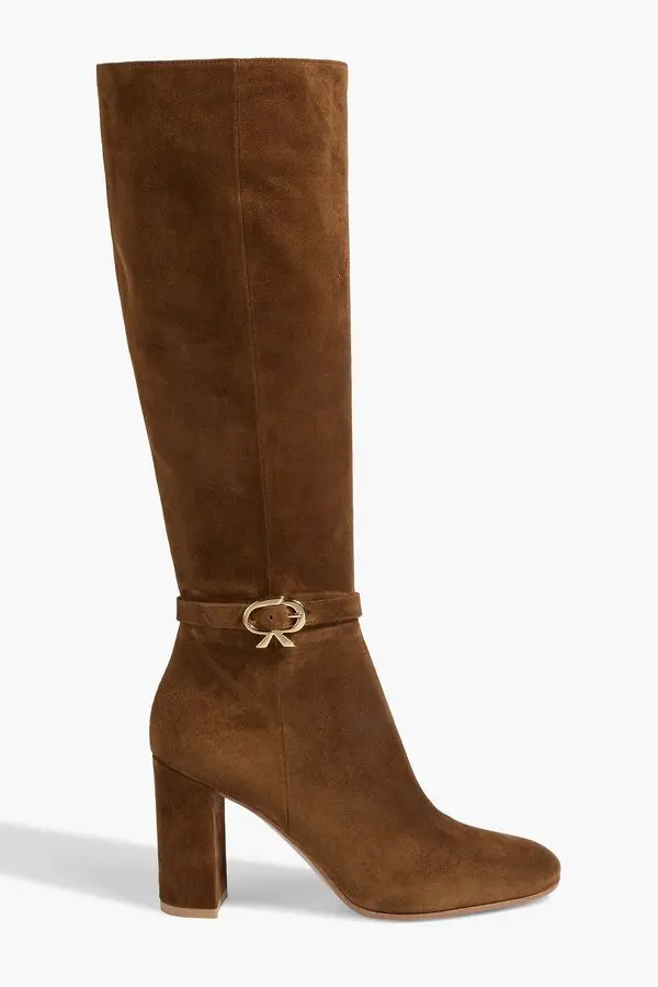 GIANVITO ROSSI Ribbon Suede Knee Boots