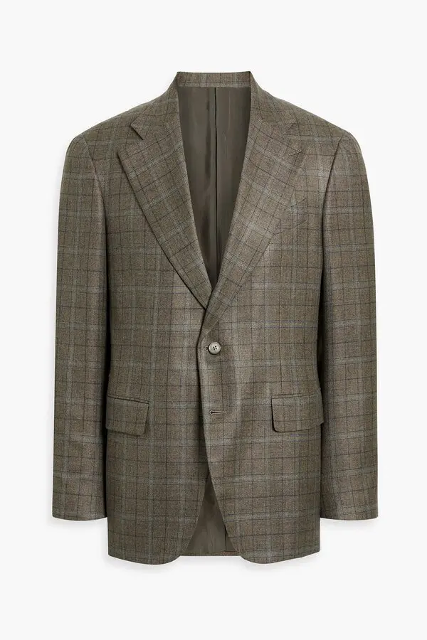Canali Prince Of Wales Checked Silk And Cashmereblend Blazer