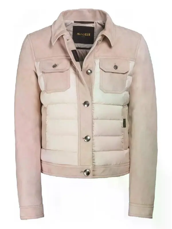 MOORER Suede-panel Quilted Jacket
