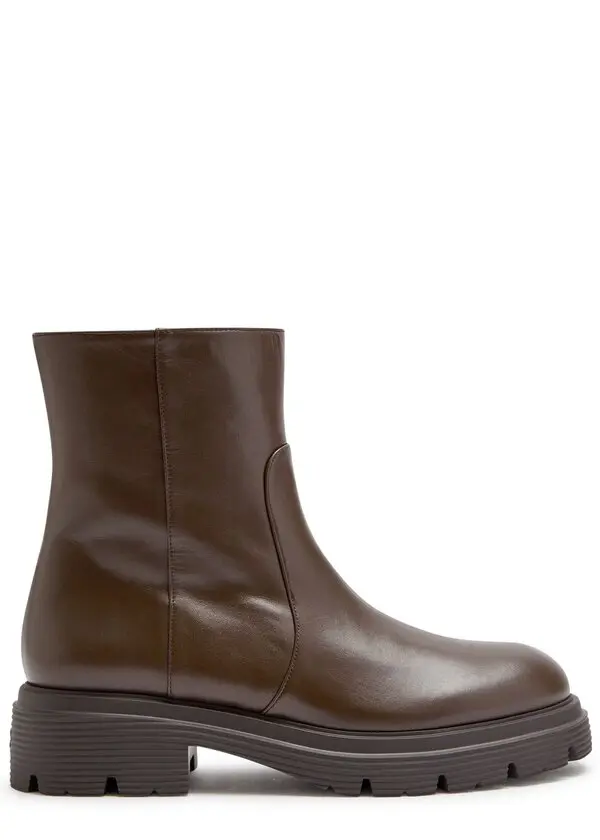 STUART WEITZMAN Hudson Leather Chelsea Boots - Brown