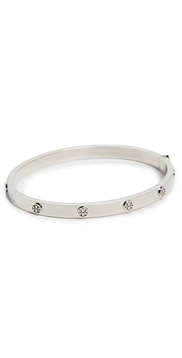 Tory Burch Miller Studs Hinge Bracelet - Tory Silver