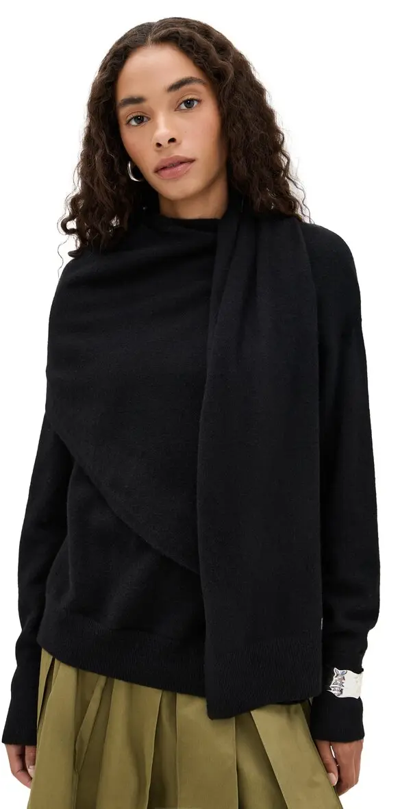 Vince Draped Pullover - Black