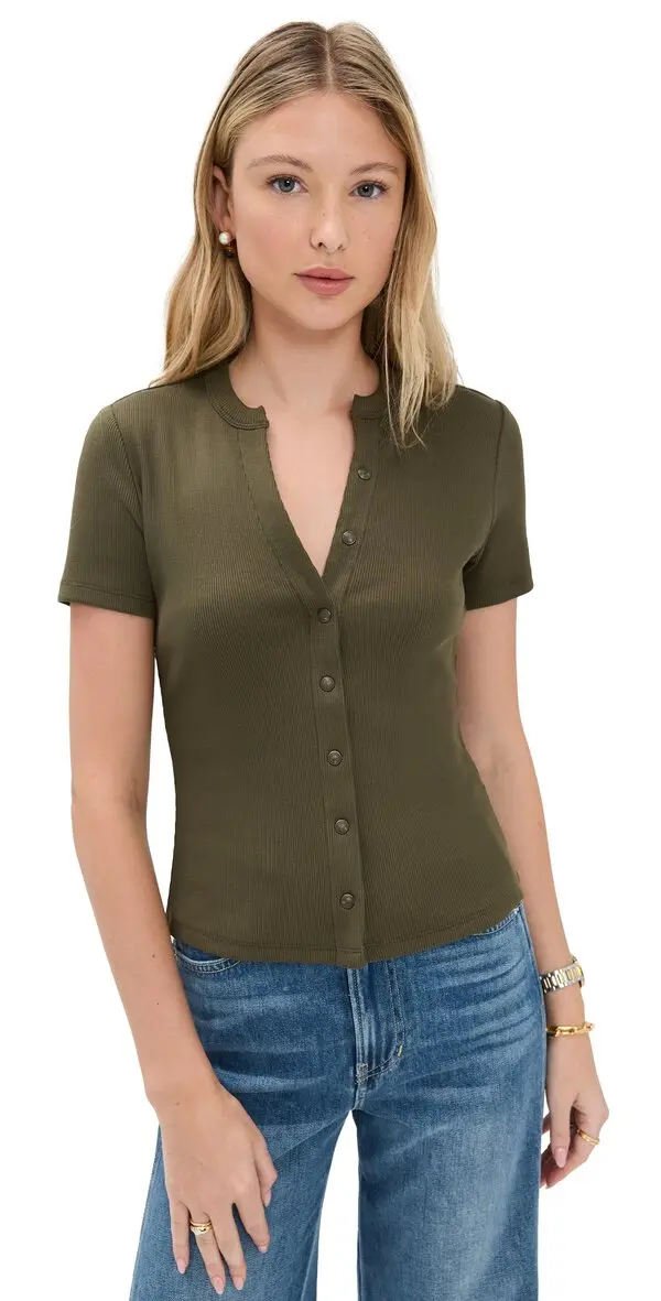 Veronica Beard Dilia Ribbed Knit Top