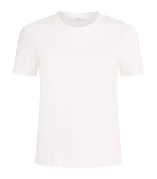 Max Mara Stretch-cotton Embroidered T-shirt - White