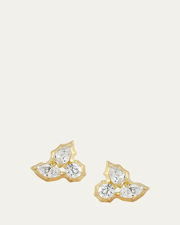 JADE TRAU Posey Cluster Stud Diamond Earrings