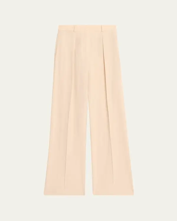 Loro Piana Edward Pleated Wide-leg Trousers - Beige