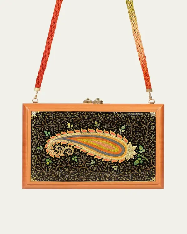 SILVIA FURMANOVICH Marquetry And Papier Mache Clutch With Prasiolite Clasp