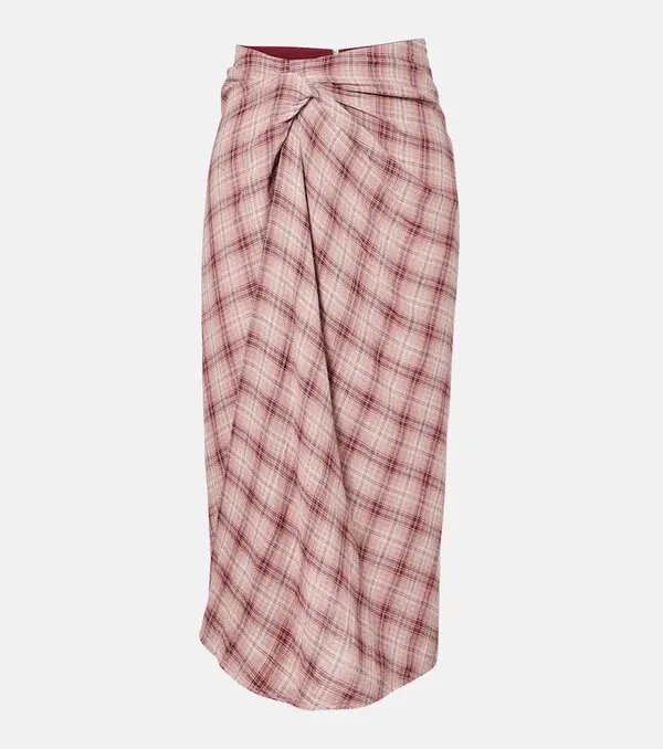 MARANT ETOILE Nicole Checked Cotton Midi Skirt - Multicoloured