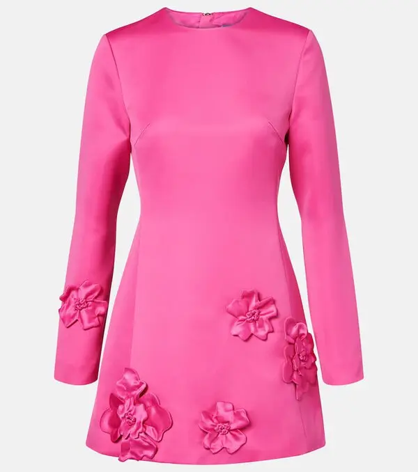 LEO LIN Aliza Floral-appliqué Minidress - Pink