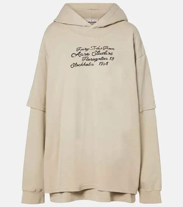 Acne Studios Layered Cotton Sweatshirt - Beige