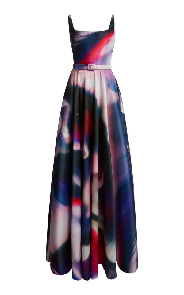 Zuhair Murad Mikado Aurora-printed Gown