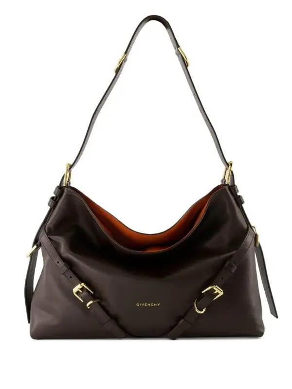 Givenchy Voyou Medium Bag In Glossy Leather - Brown