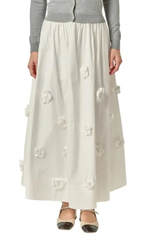 English Factory 3d Flower Maxi Skirt