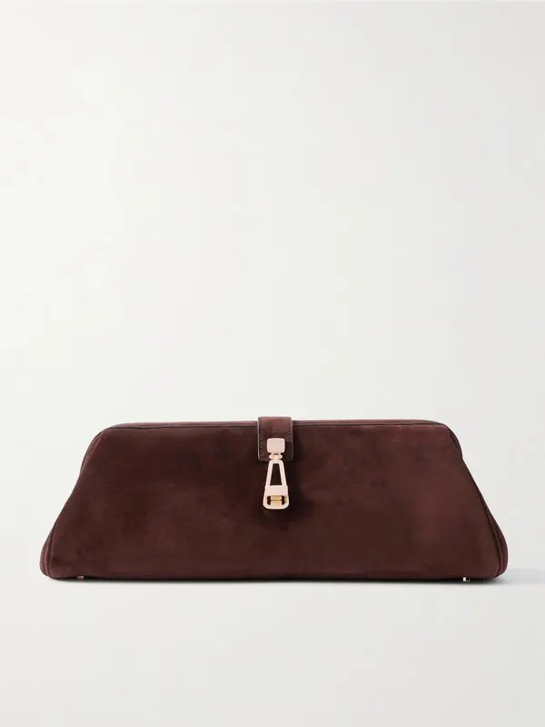 Gabriela Hearst Paola Suede Clutch - Brown