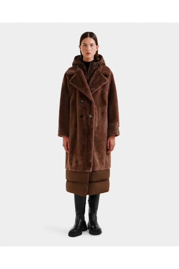Rudsak Siena Faux Fur Coat - Brown