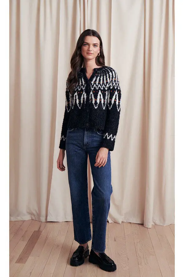 Saylor Areti Fairisle Boucle Cardigan