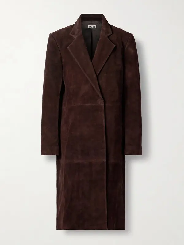 Staud Sabine Suede Coat - Brown