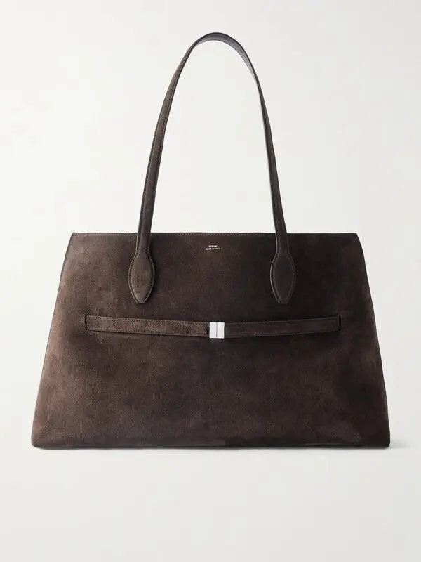TOTÊME Lounge Large Leather-trimmed Suede Tote