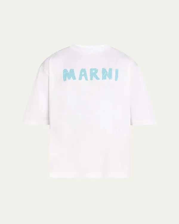 Marni Brushed Logo T-shirt - Light/blue