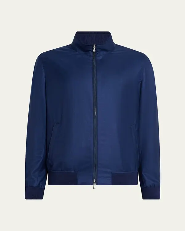 MANDELLI Cashmere Zip-front Blouson Jacket
