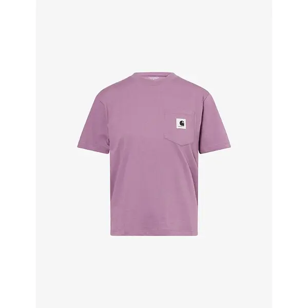 Carhartt Work In Progress Logo-patch Pocket Cotton T-shirt - Phlox