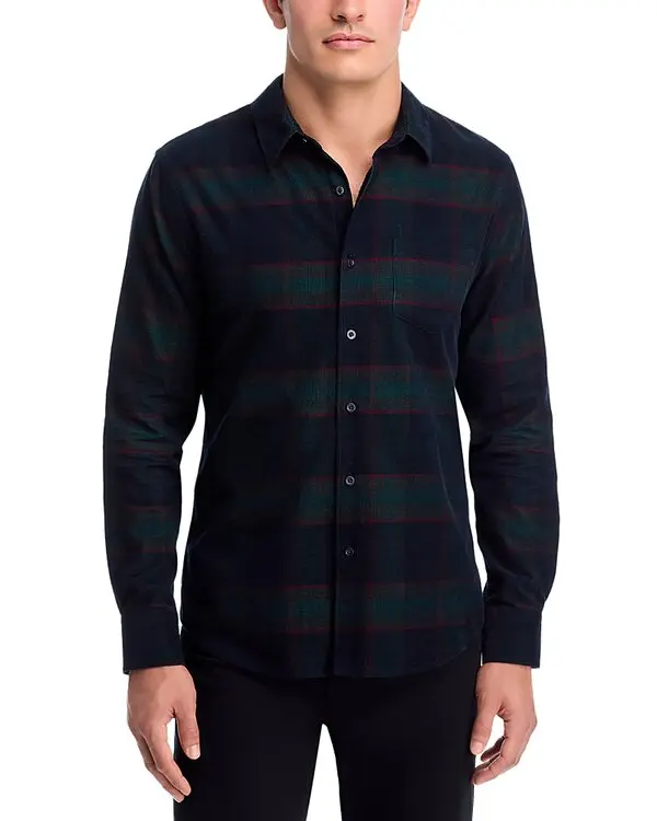Vince Holme Plaid French Placket Shirt - Coastal Combo