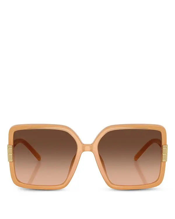 Tory Burch Flat Eleanor Square Sunglasses, 57mm - Brown Gradient