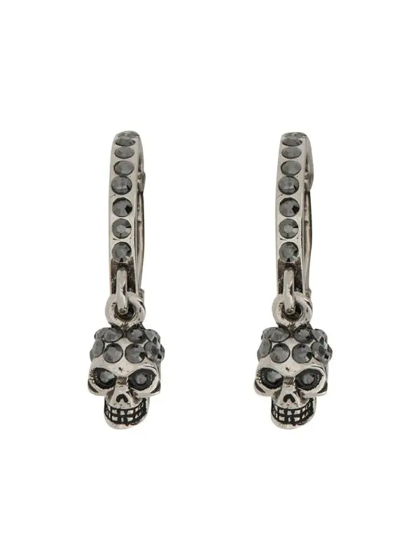 Alexander McQueen Skull Hoop Earrings - Silver