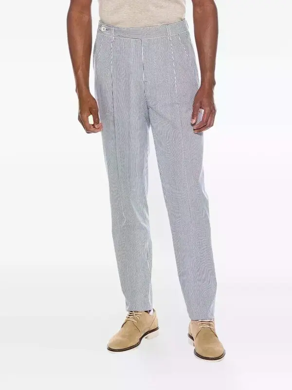 Brunello Cucinelli Pleated Striped Trousers