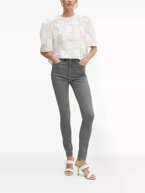IVY OAK Eyelet Puff-sleeve Top