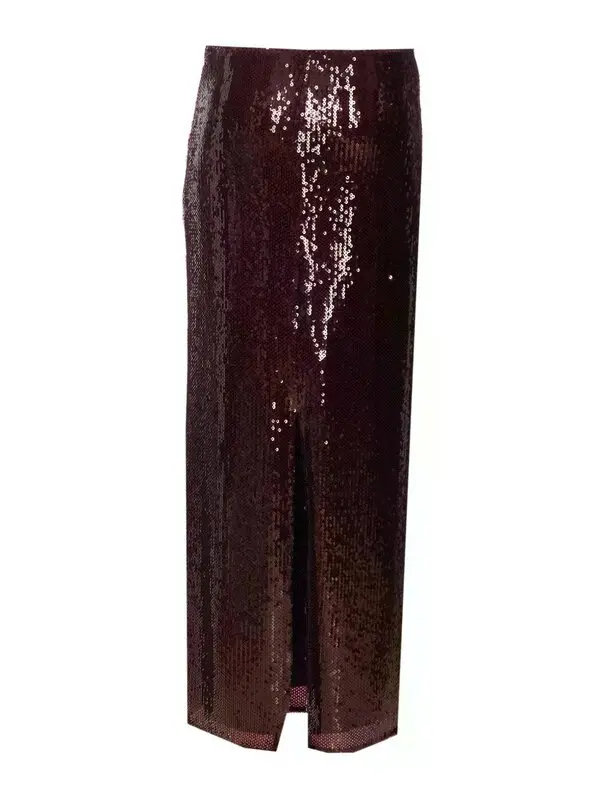 Patrizia Pepe Sequin-embellished Slit Midi Skirt - Purple