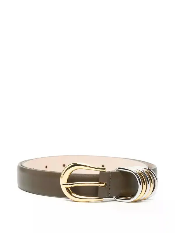 DEHANCHE Hollyhock Gold-plated Leather Belt - Green