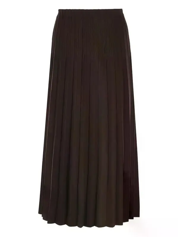 Staud Lena Pleated Midi Skirt - Brown