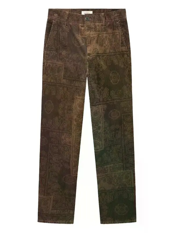 LES DEUX Paisley-pattern Corduroy Trousers