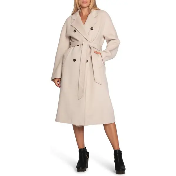 BELLE & BLOOM Real Love Double-breasted Maxi Coat - Pearl