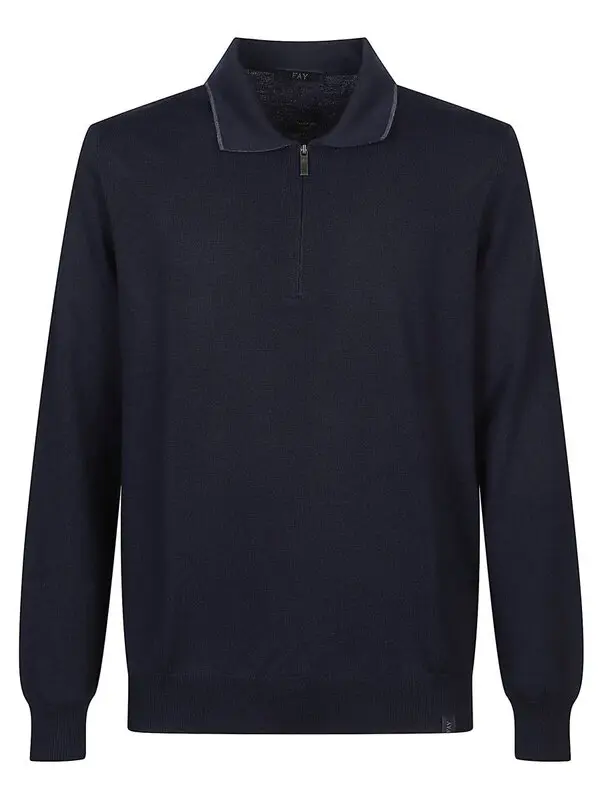 FAY Polo Neck Sweater - Blue