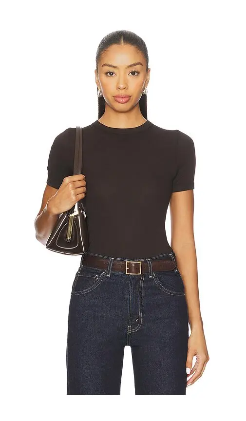 Enza Costa Classic Short Sleeve Tee - Coffee Bean