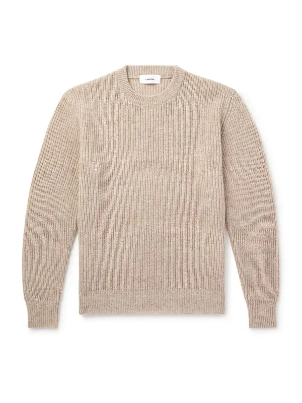 LARDINI Virgin Wool Crewneck Sweater - Neutrals