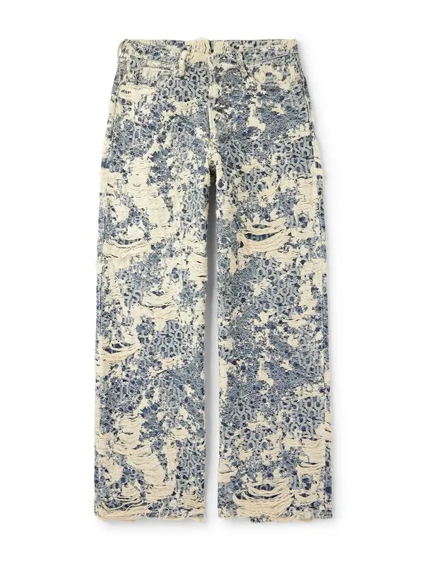 Acne Studios Wide-leg Distressed Jeans - Blue