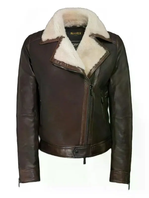MOORER Shearling Leather Jacket
