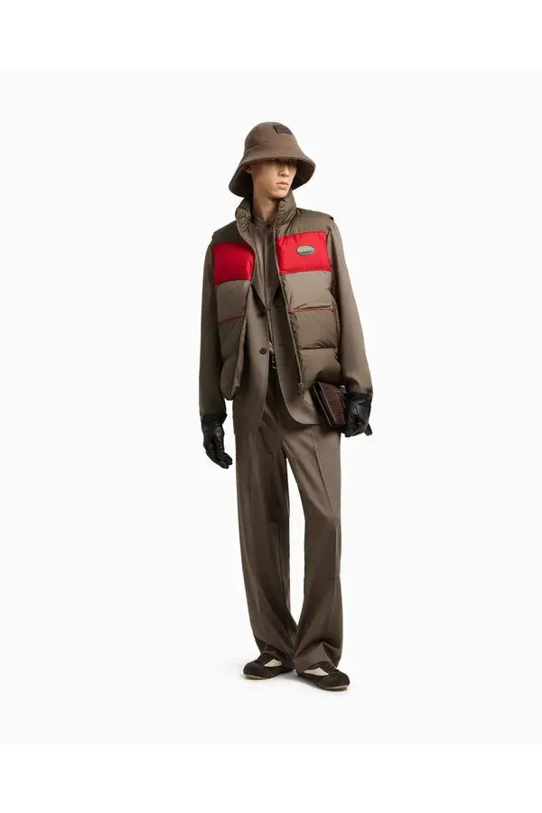 Emporio Armani Virgin-wool Twill Single-breasted Blazer - Natural