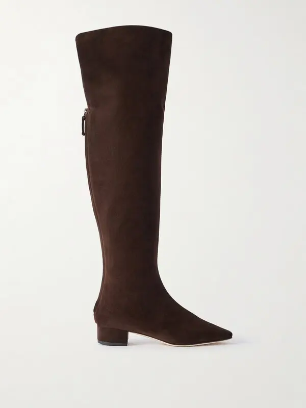 Manolo Blahnik Gore 30 Suede Over-the-knee Boots - Brown