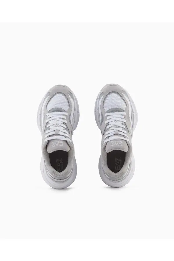 Emporio Armani Suede And Mesh Sneakers