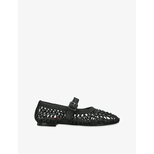 SIMONMILLER Knotted Riad Woven Ballet Flats - Black