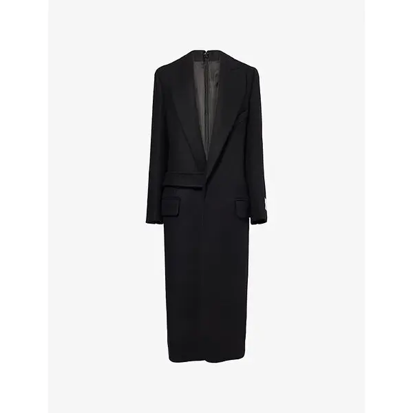 Victoria Beckham Tailored Double-belted Wool-blend Coat