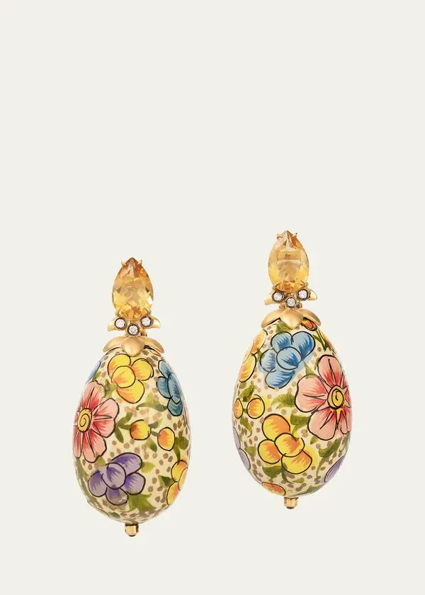 SILVIA FURMANOVICH Papier Mache Floral Drop Earrings