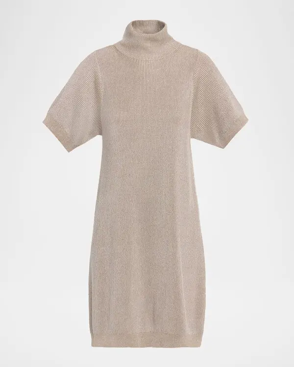 Brunello Cucinelli Sparkling Cotton Mini Sweater Dress