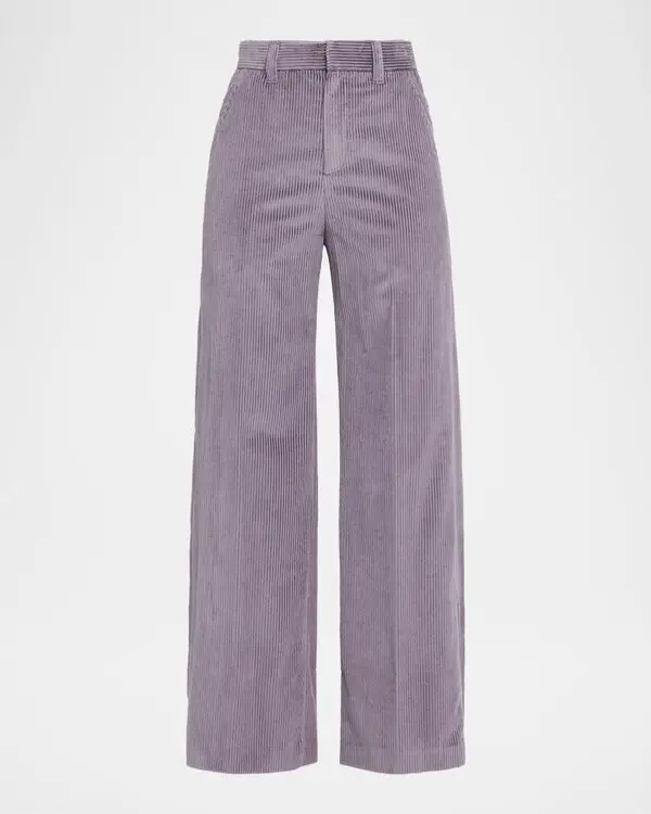 Brunello Cucinelli Cotton Corduroy Trousers With Monili Trim
