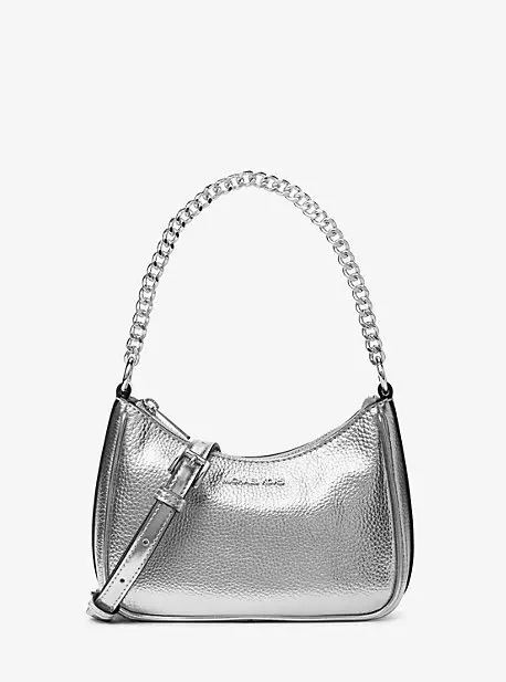 Michael Kors Small Metallic Convertible Crossbody Bag - Silver